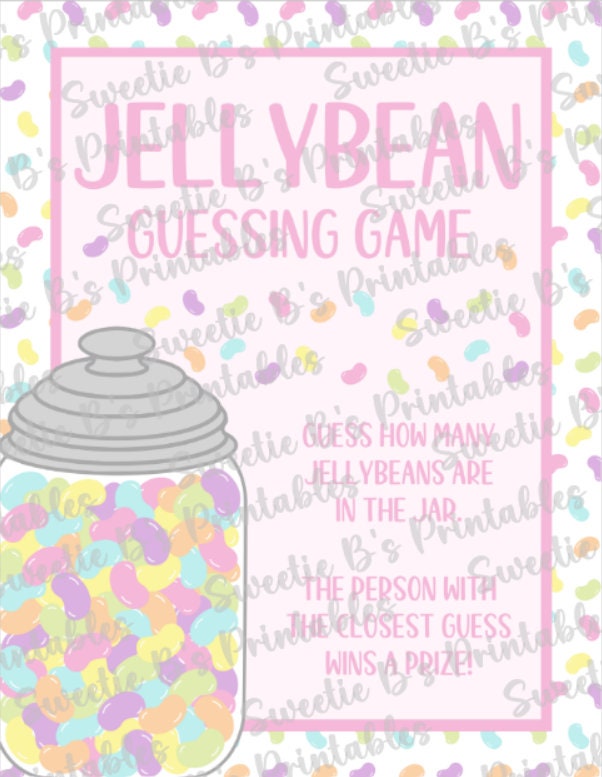 INSTANT DOWNLOAD Guess How Many Jellybeans Printable - Easter Guessing ...