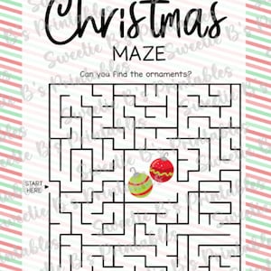 INSTANT DOWNLOAD Christmas Maze Printable - Christmas Game Printable ...