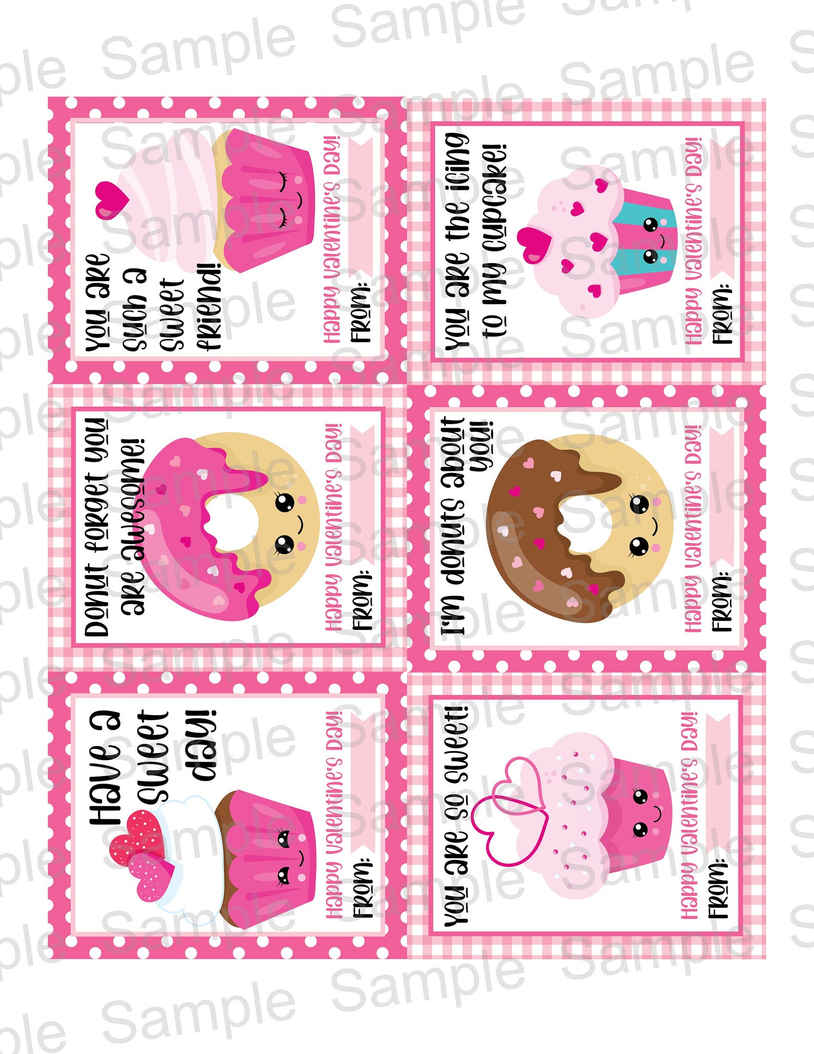 INSTANT DOWNLOAD - Cupcake Valentine Card Printable - Kids Printable ...