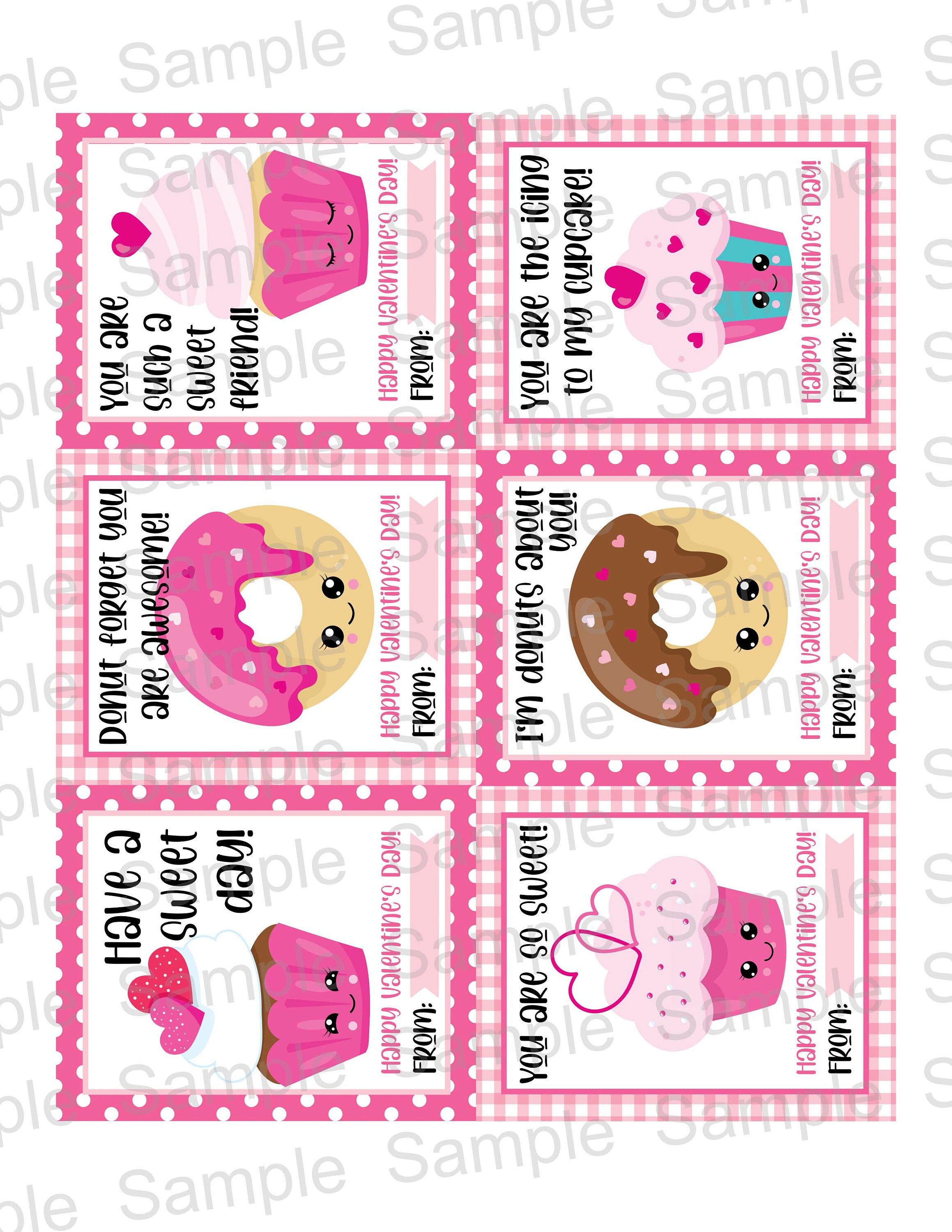 INSTANT DOWNLOAD - Cupcake Valentine Card Printable - Kids Printable ...