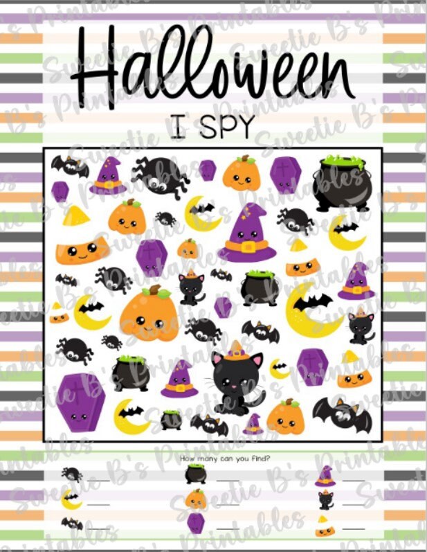 INSTANT DOWNLOAD Halloween I Spy Printable Halloween Game - Etsy