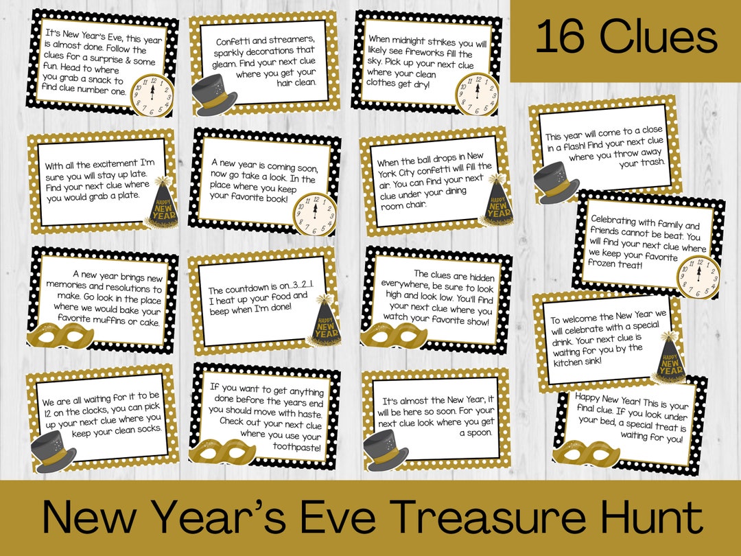 INSTANT DOWNLOAD New Year's Eve Treasure Hunt Printable - New Year's ...