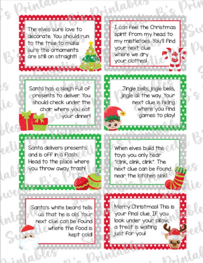 INSTANT DOWNLOAD Christmas Treasure Hunt Printable Christmas Game ...