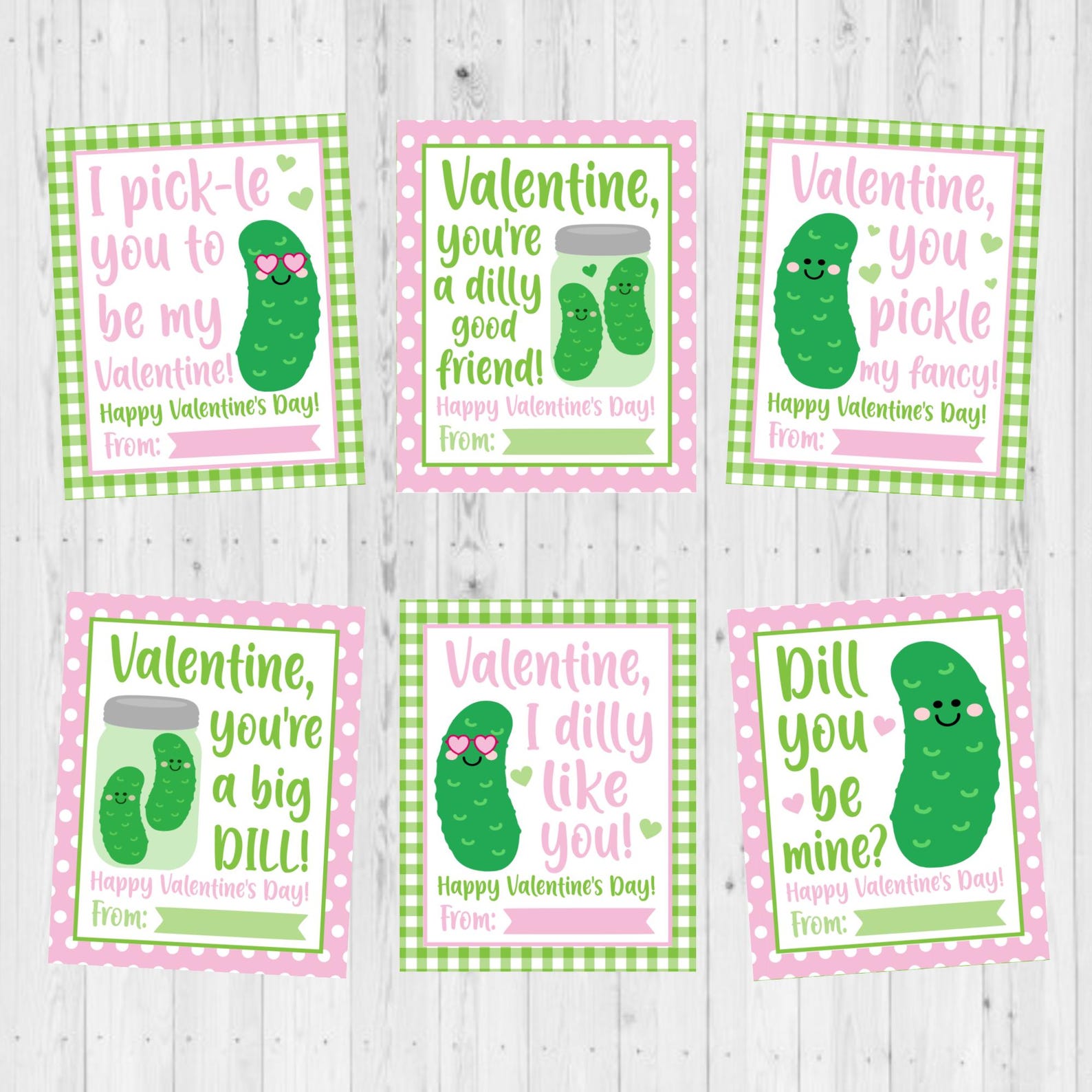 INSTANT DOWNLOAD - Pickle Valentine Card Printable - Kids Printable ...