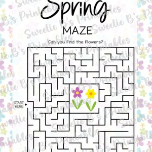 INSTANT DOWNLOAD Spring Maze Printable - Spring Game Printable - Spring ...