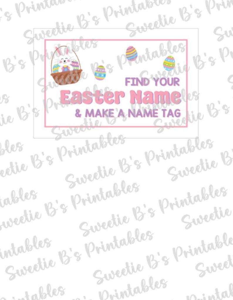 INSTANT DOWNLOAD What's Your Easter Name Printable - Easter Party Game ...
