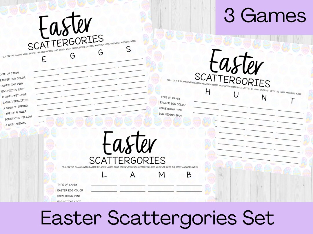 INSTANT DOWNLOAD Easter Scattergories Printable Game - Easter Game ...