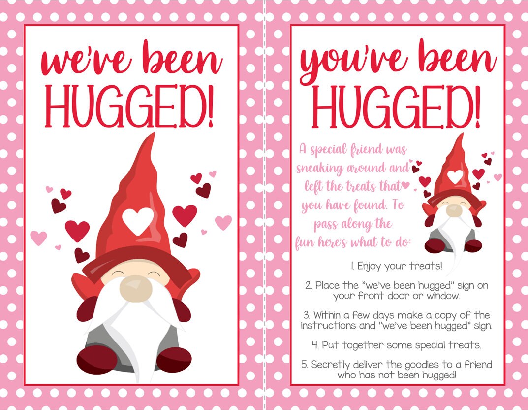 INSTANT DOWNLOAD Valentine's Day We've Been Hugged Printable - Neighbor ...