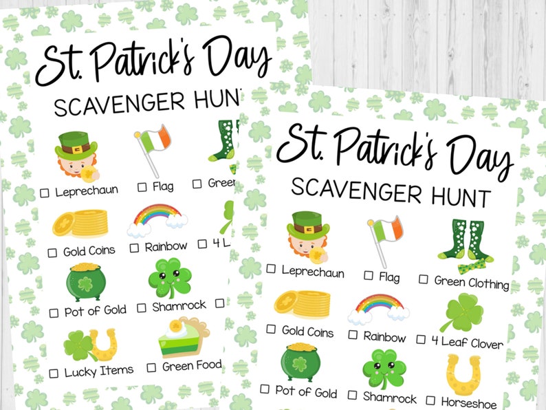 INSTANT DOWNLOAD St Patrick's Day Scavenger Hunt Printable - St Patrick ...