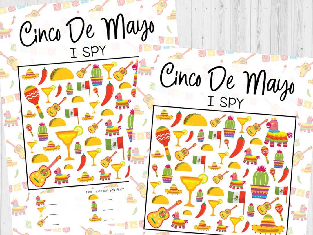 INSTANT DOWNLOAD Cinco De Mayo I Spy Printable - Cinco De Mayo Game ...