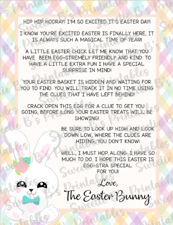 INSTANT DOWNLOAD Easter Scavenger Hunt Printable - Hidden Easter Basket ...