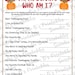 INSTANT DOWNLOAD Thanksgiving Who Am I Printable - Autumn Game ...
