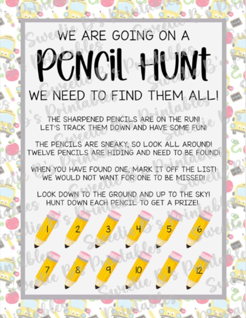 INSTANT DOWNLOAD Back to School Scavenger Hunt Printable - Back to ...