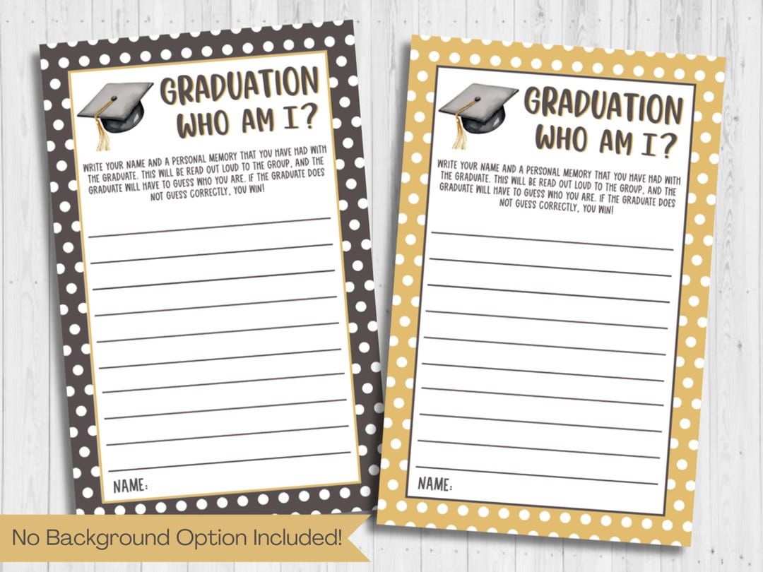 INSTANT DOWNLOAD Graduation Who Am I Printable - Graduation Party Ice ...
