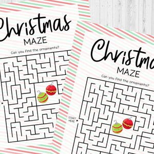 INSTANT DOWNLOAD Christmas Maze Printable - Christmas Game Printable ...