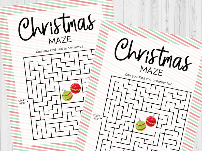 INSTANT DOWNLOAD Christmas Maze Printable Christmas Game Printable ...