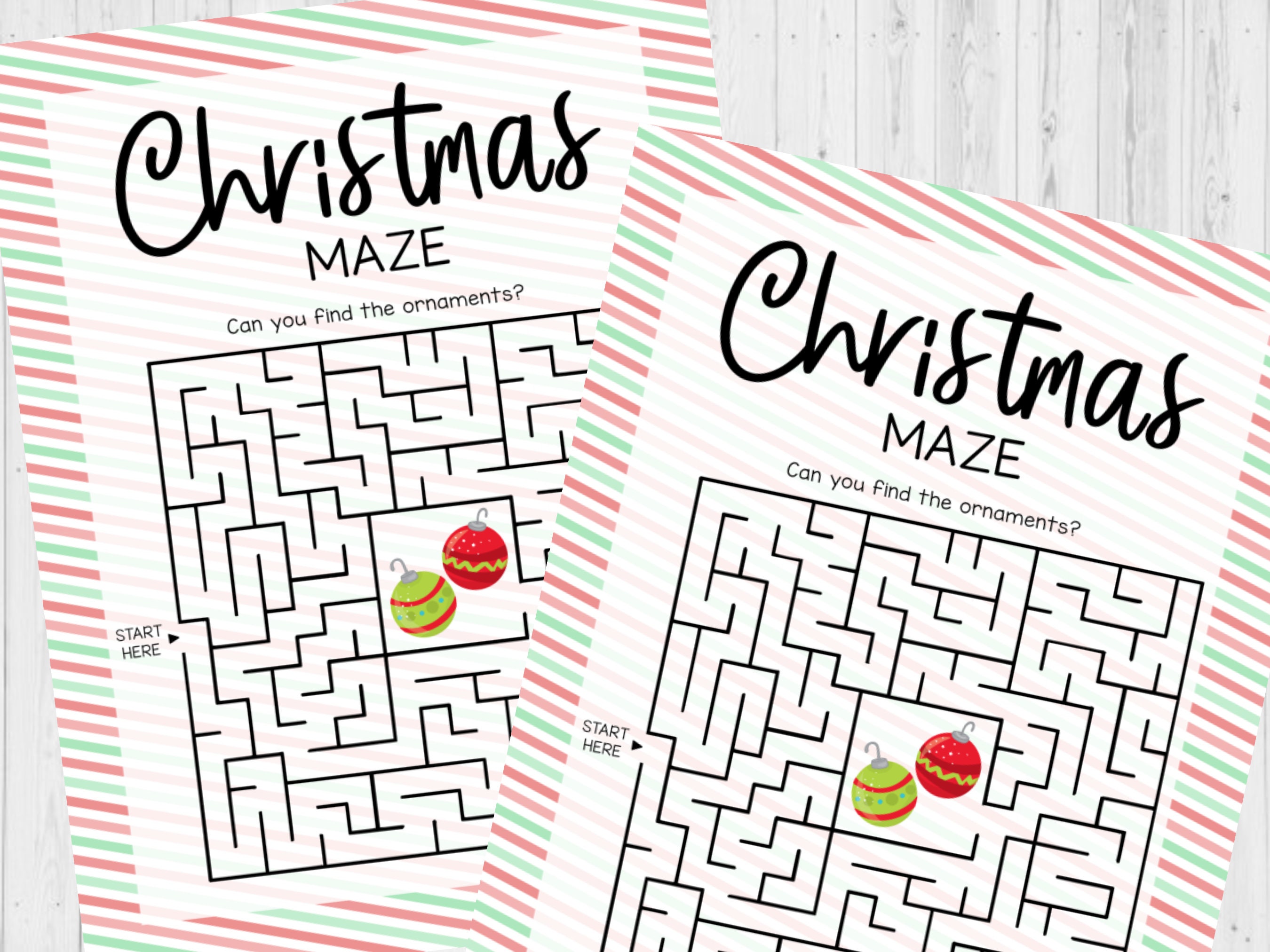 INSTANT DOWNLOAD Christmas Maze Printable - Christmas Game Printable ...