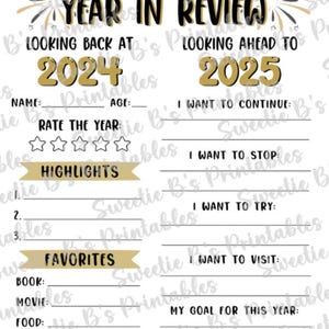 INSTANT DOWNLOAD - All About My 2024 Printable - Year in Review ...