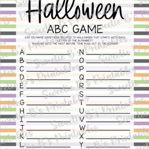 INSTANT DOWNLOAD Halloween ABC Game Printable - Halloween Game ...