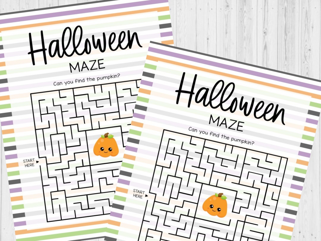 INSTANT DOWNLOAD Halloween Maze Printable - Halloween Game Printable ...