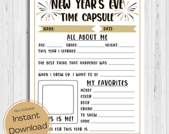 INSTANT DOWNLOAD - All About My Year Printable - Year in Review ...