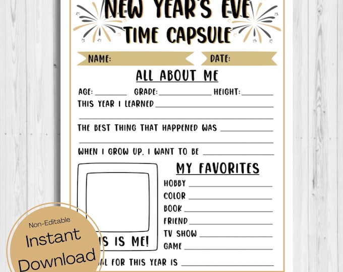 All About My 2025 Printable | New Years Reflection Worksheet for Kids ...