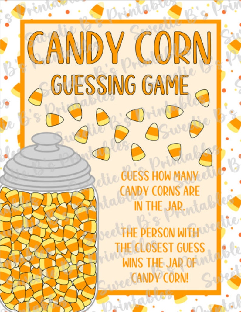 INSTANT DOWNLOAD Guess How Many Candy Corn Printable - Autumn Guessing ...