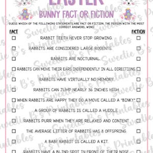 INSTANT DOWNLOAD Easter Bunny Trivia Game Printable - Easter Game Print ...