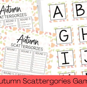 INSTANT DOWNLOAD Autumn Scattergories Printable Game - Autumn Game ...