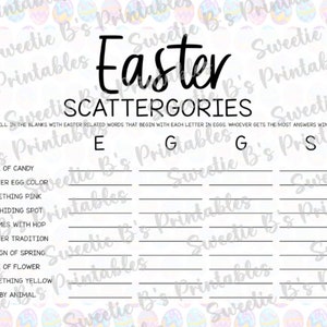 INSTANT DOWNLOAD Easter Scattergories Printable Game - Easter Game ...