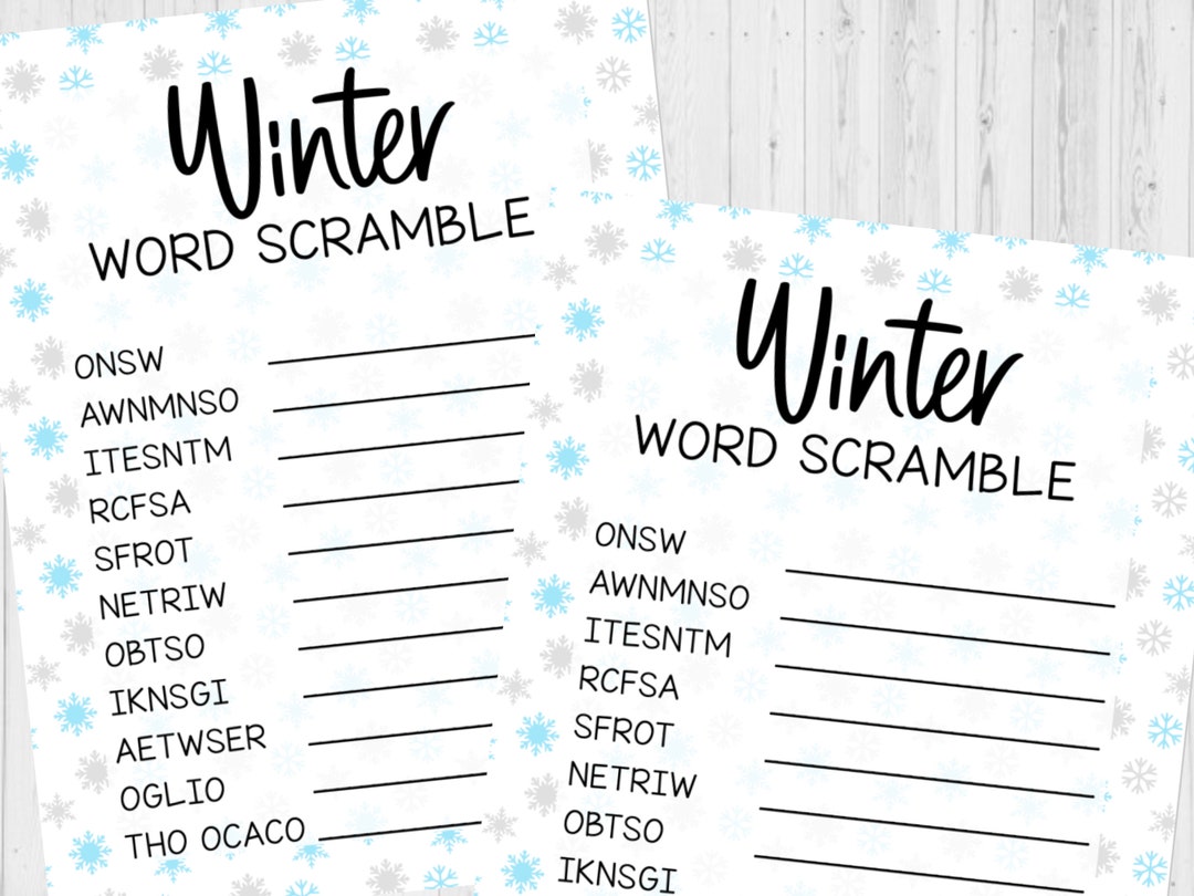 INSTANT DOWNLOAD Winter Word Scramble Game Printable - Winter Game ...