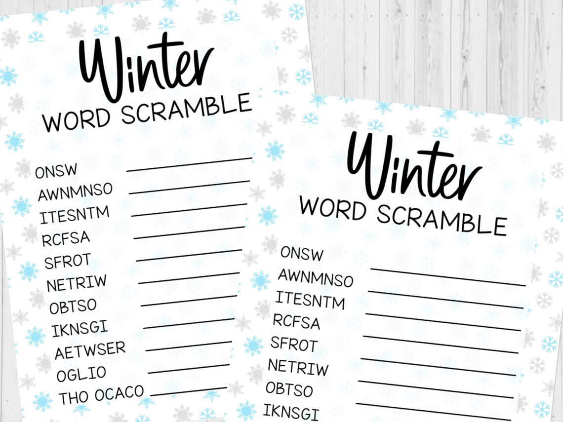 INSTANT DOWNLOAD Winter Word Scramble Game Printable - Winter Game ...