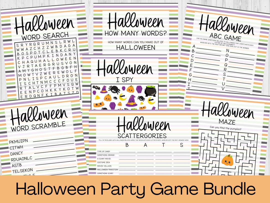 INSTANT DOWNLOAD Halloween Activity Sheet Printable - Halloween Game ...