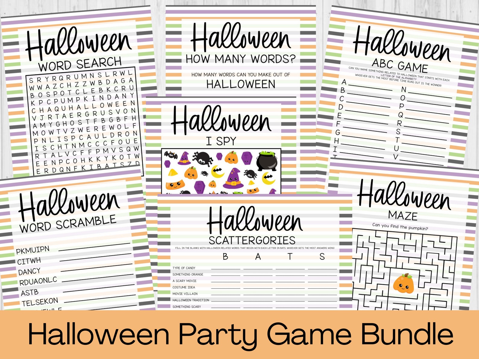 INSTANT DOWNLOAD Halloween Activity Sheet Printable - Halloween Game ...