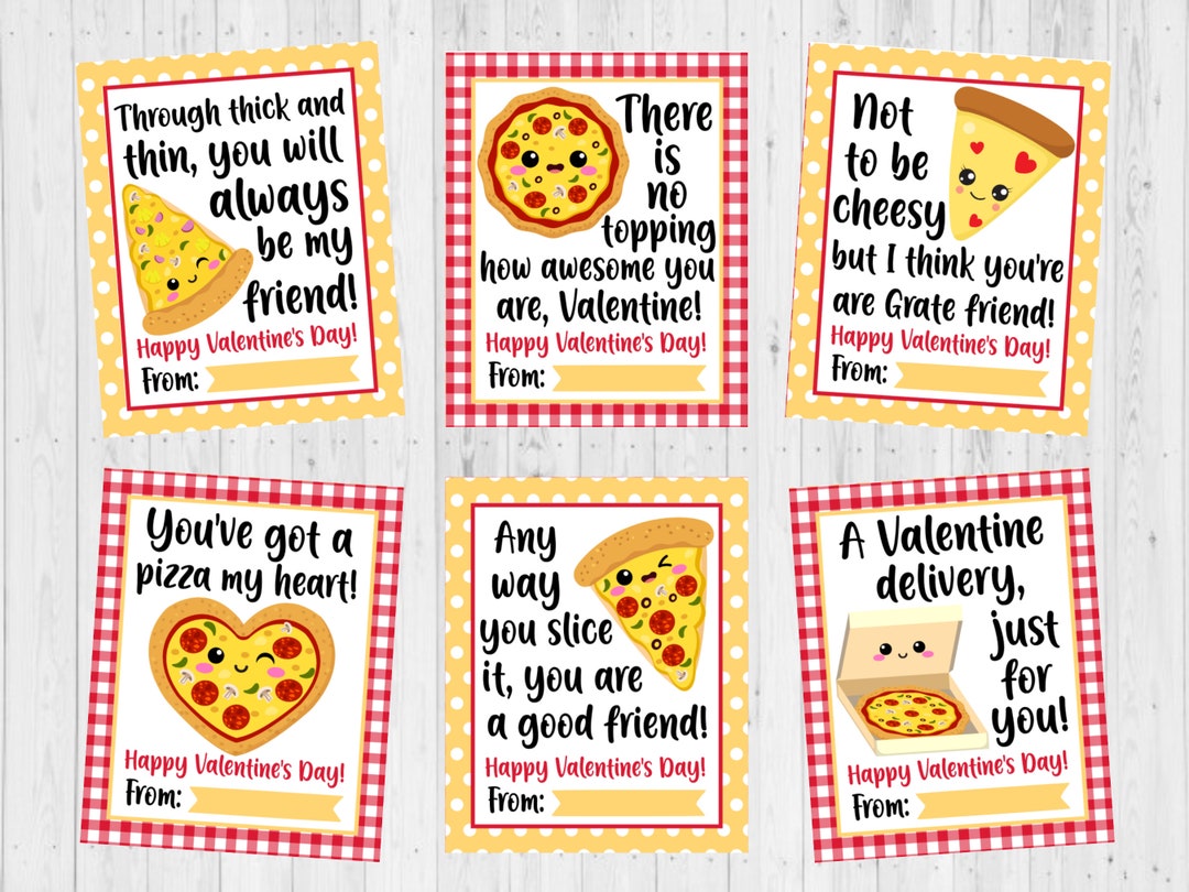 INSTANT DOWNLOAD - Pizza Valentine Card Printable - Kids Printable ...