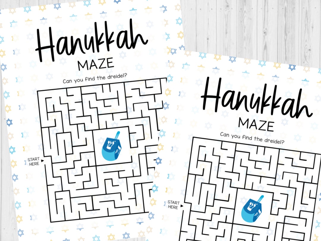 INSTANT DOWNLOAD Hanukkah Maze Printable - Hanukkah Game Printable ...