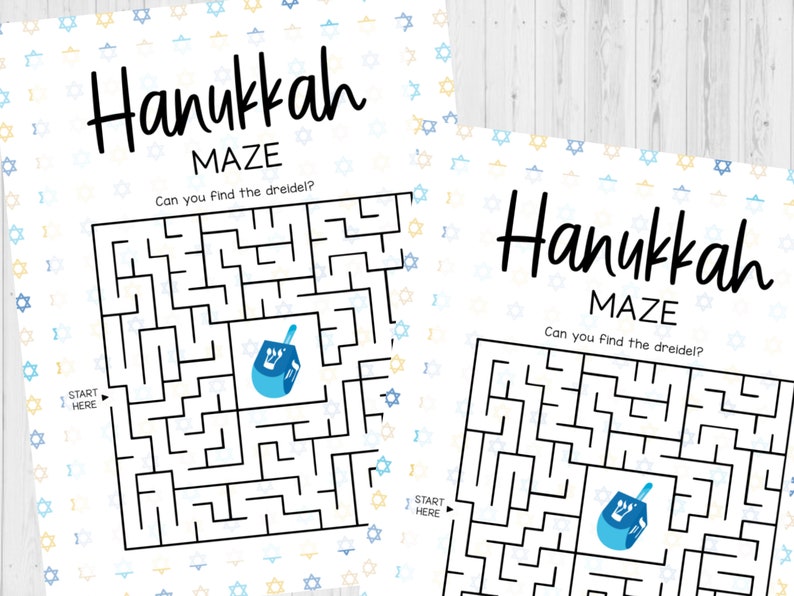 INSTANT DOWNLOAD Hanukkah Maze Printable - Hanukkah Game Printable ...