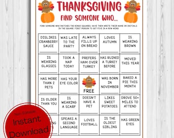 INSTANT DOWNLOAD Friendsgiving Mix & Mingle Bingo Printable - Autumn ...