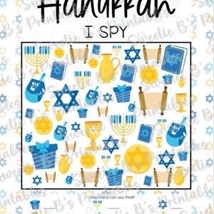 INSTANT DOWNLOAD Hanukkah I Spy Printable Hanukkah Game Printable ...