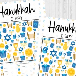 INSTANT DOWNLOAD Hanukkah I Spy Printable - Hanukkah Game Printable ...