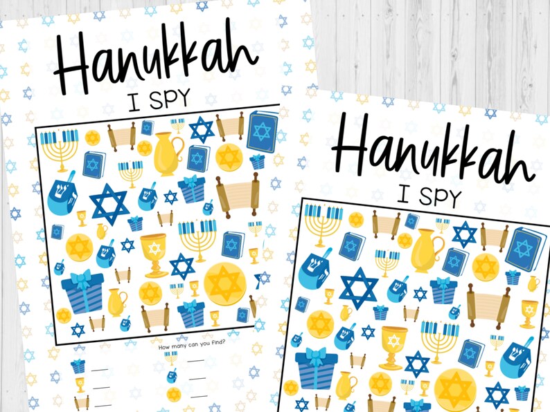 INSTANT DOWNLOAD Hanukkah I Spy Printable - Hanukkah Game Printable ...
