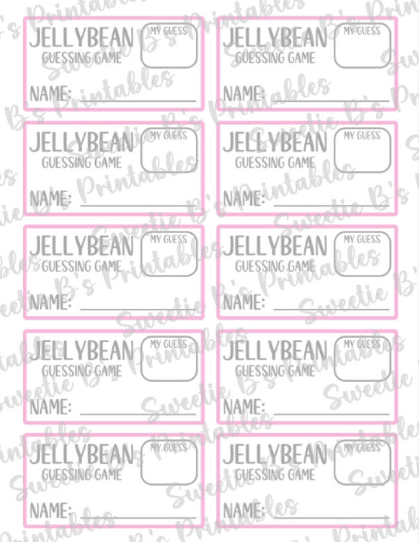 INSTANT DOWNLOAD Guess How Many Jellybeans Printable - Easter Guessing ...