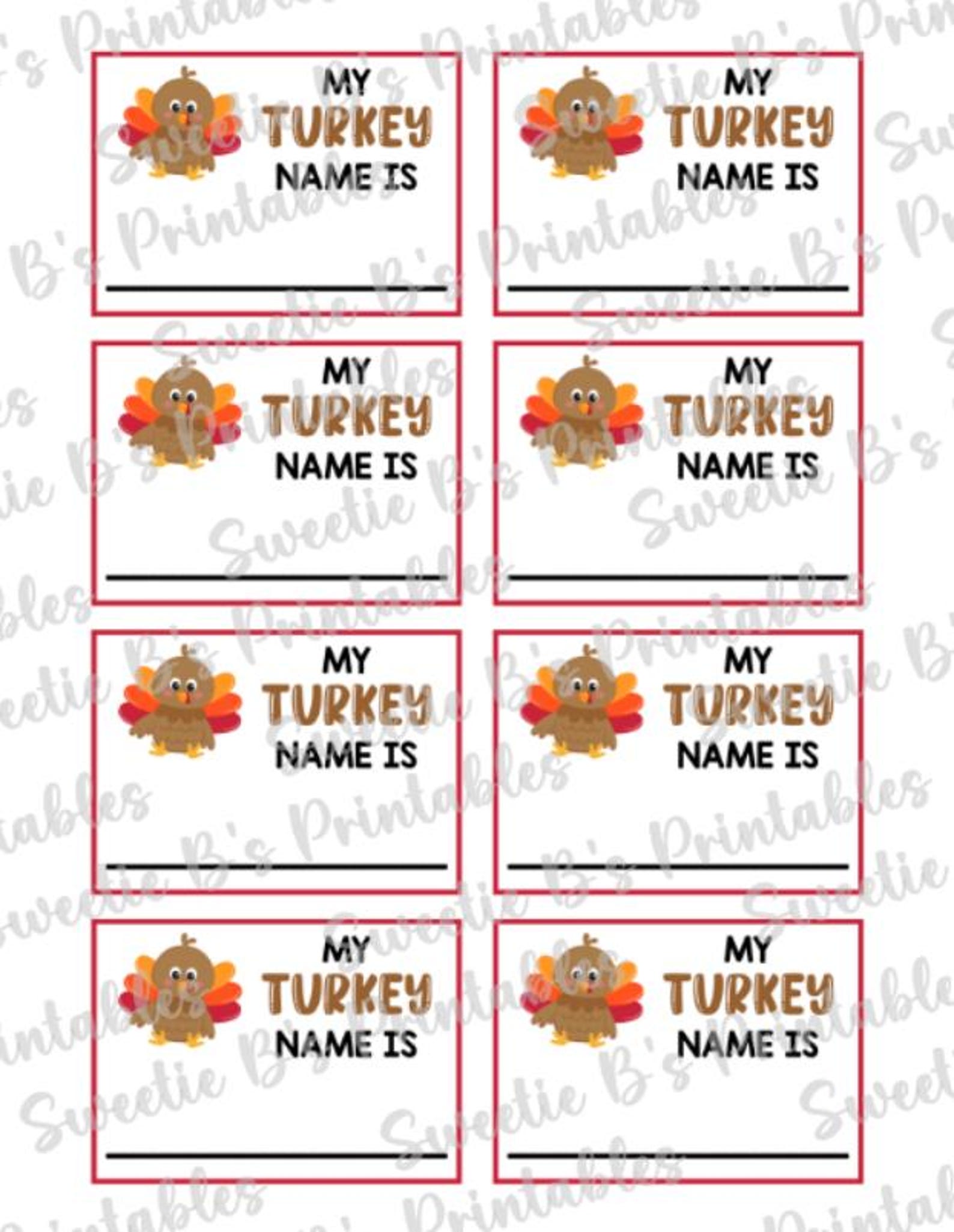 INSTANT DOWNLOAD What's Your Turkey Name Printable - Autumn Party Game ...