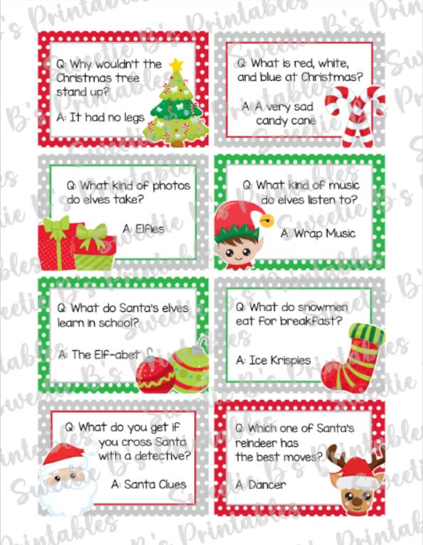 INSTANT DOWNLOAD Christmas Lunchbox Jokes + Notes Printable Bundle ...