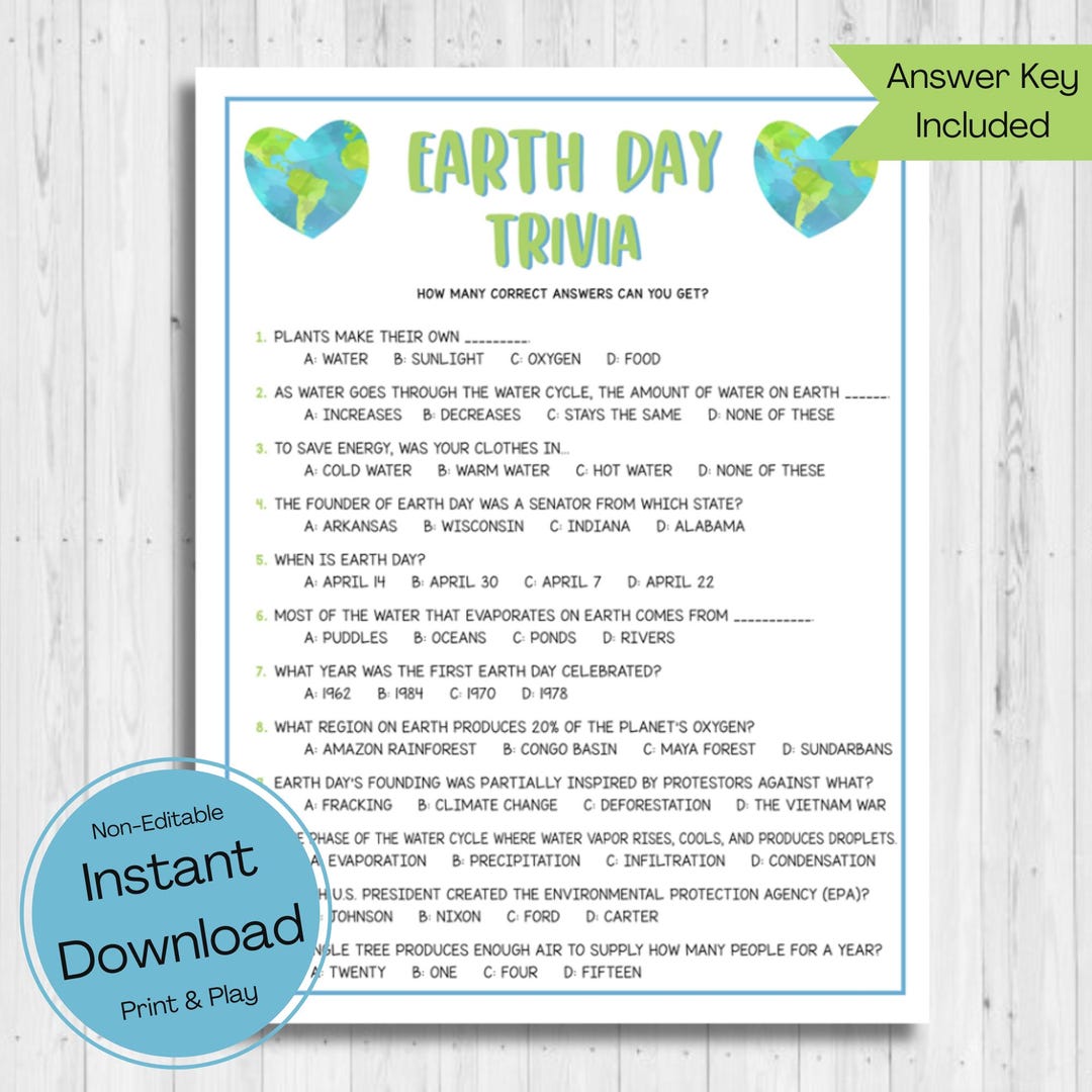 INSTANT DOWNLOAD Earth Day Fact or Fiction Game Printable - Earth Day ...