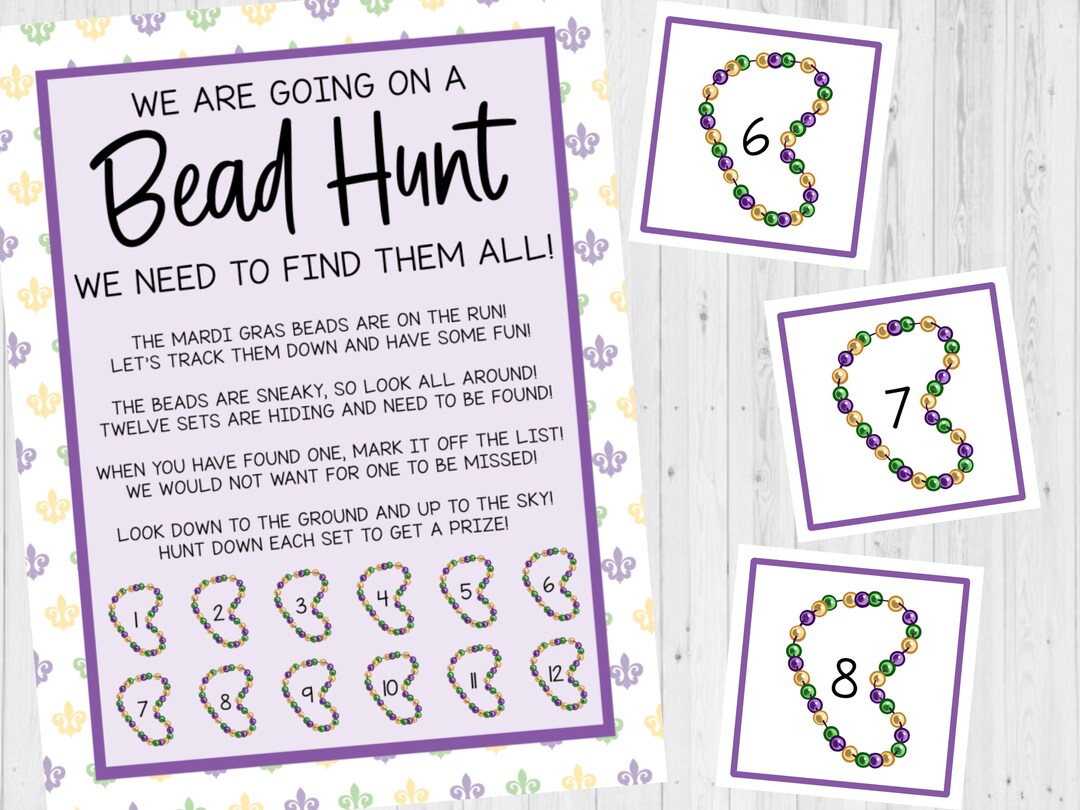 INSTANT DOWNLOAD Mardi Gras Scavenger Hunt Printable - Mardi Gras Game ...