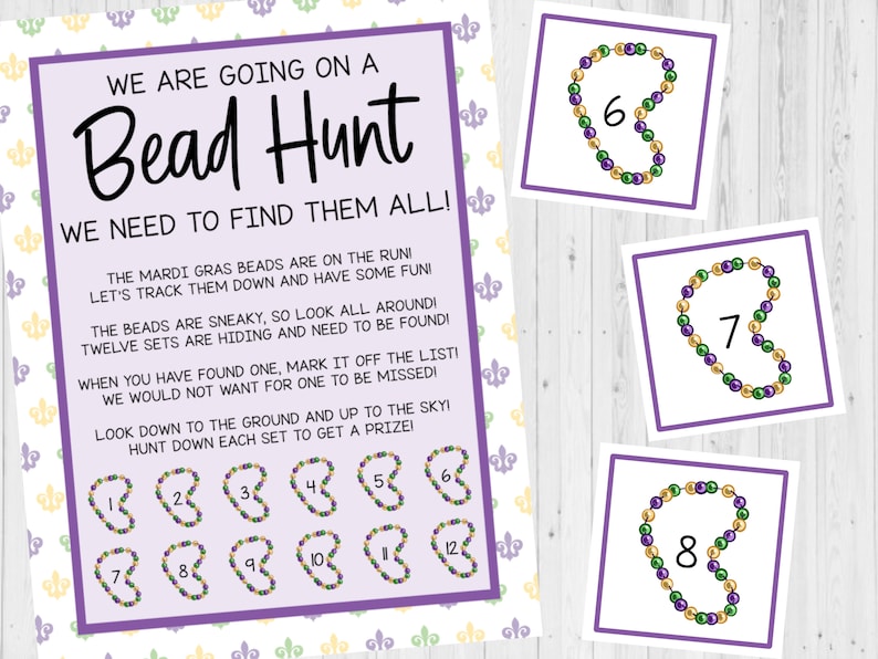 INSTANT DOWNLOAD Mardi Gras Scavenger Hunt Printable Mardi Gras Game ...
