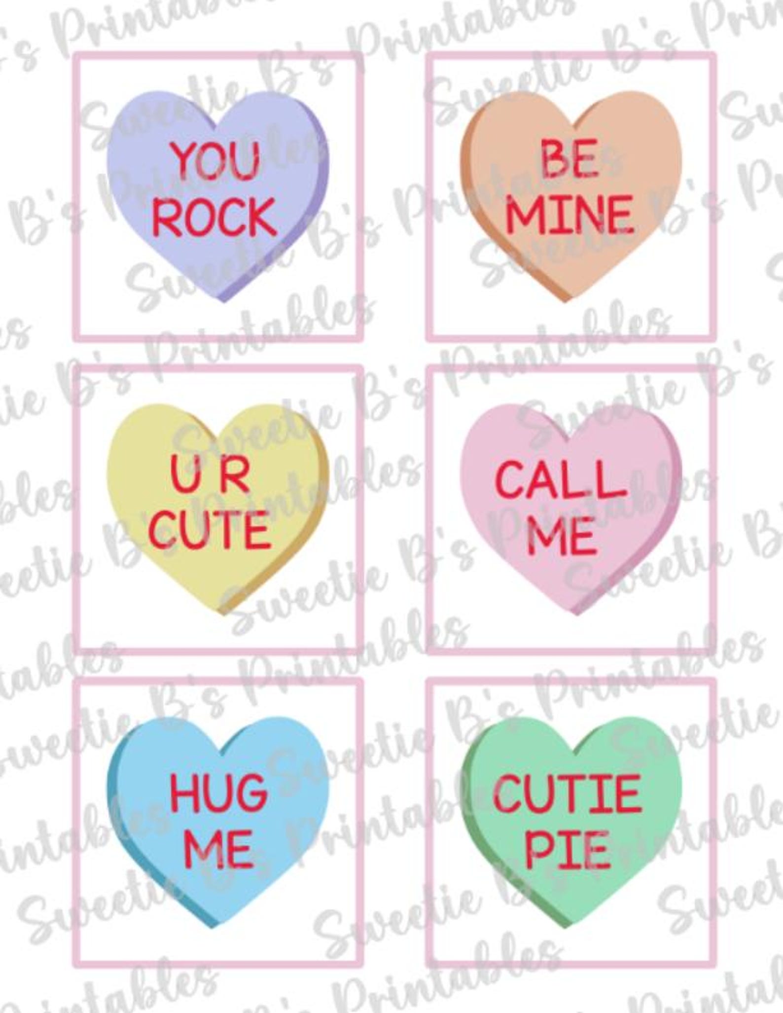INSTANT DOWNLOAD Valentine's Day Candy Heart Scavenger Hunt Printable ...