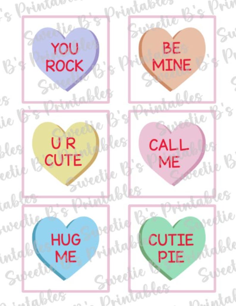 INSTANT DOWNLOAD Valentine's Day Candy Heart Scavenger Hunt Printable ...