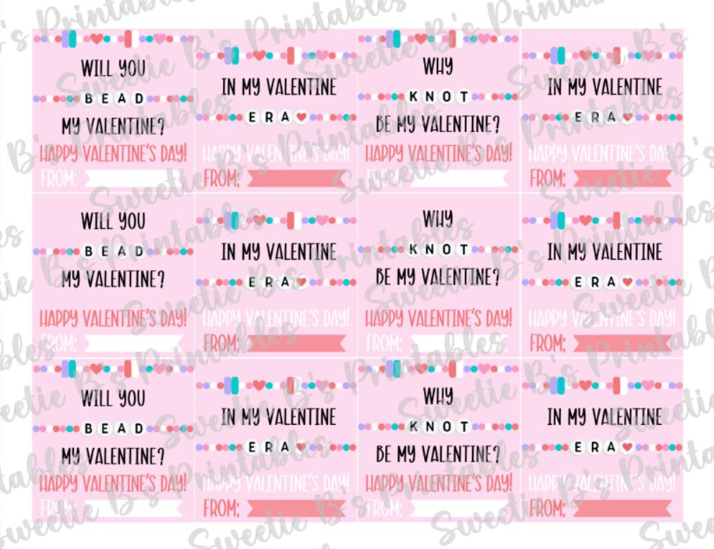INSTANT DOWNLOAD - Friendship Bracelet Valentine Card Printable ...